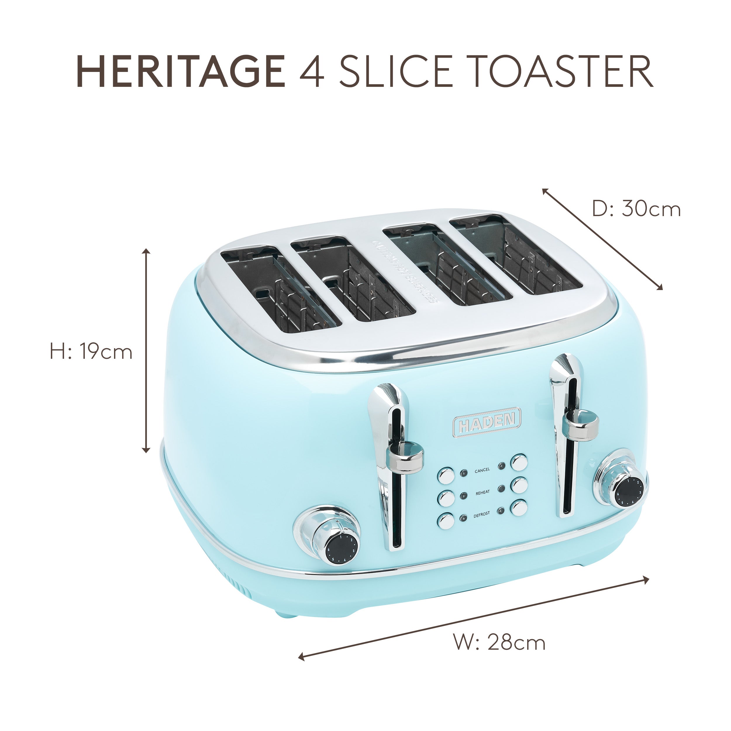 Haden Heritage Turquoise 4 Slice Toaster