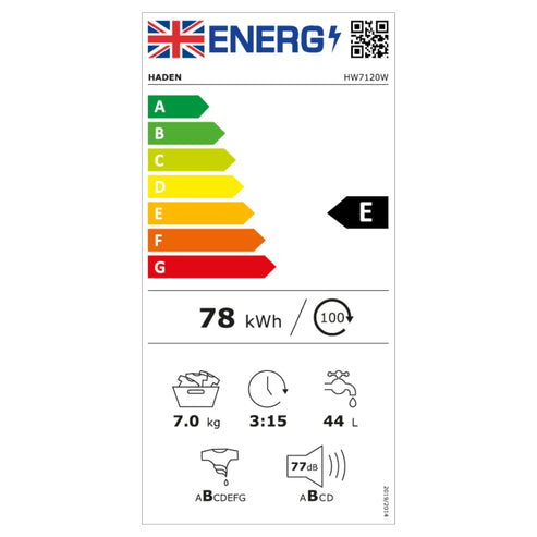 HW7120W 7kg 1200 Spin Washing Machine – Haden