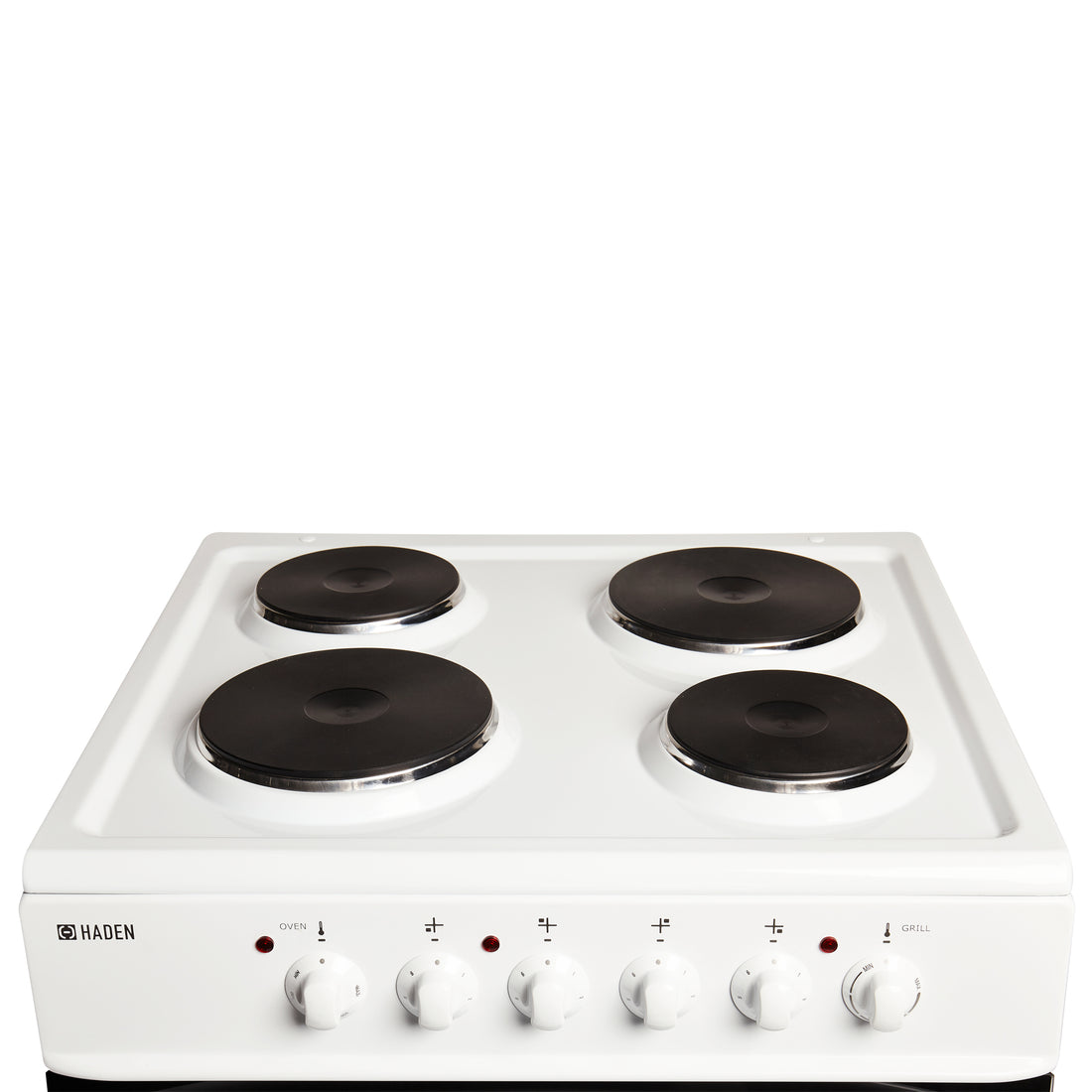Haden White HEST60W 60cm Twin Cavity Electric Cooker With Solid Plate